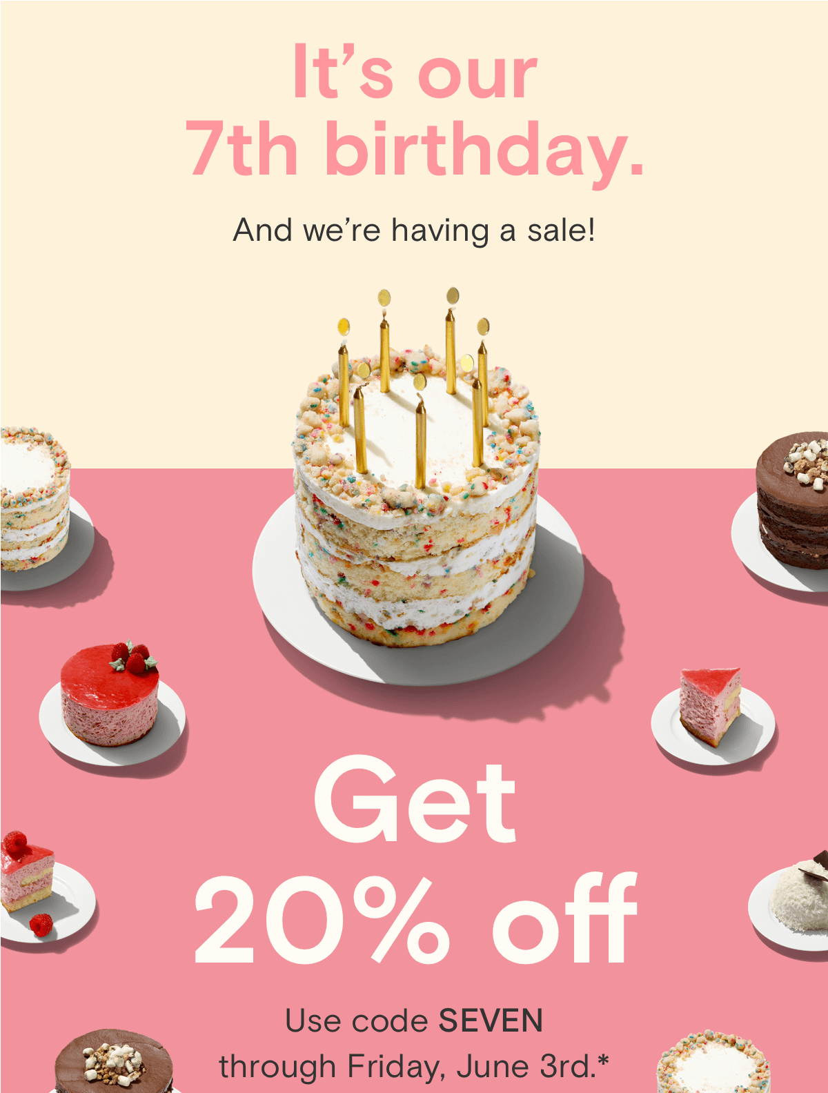 It's our 7th birthday. and we're having a sale!