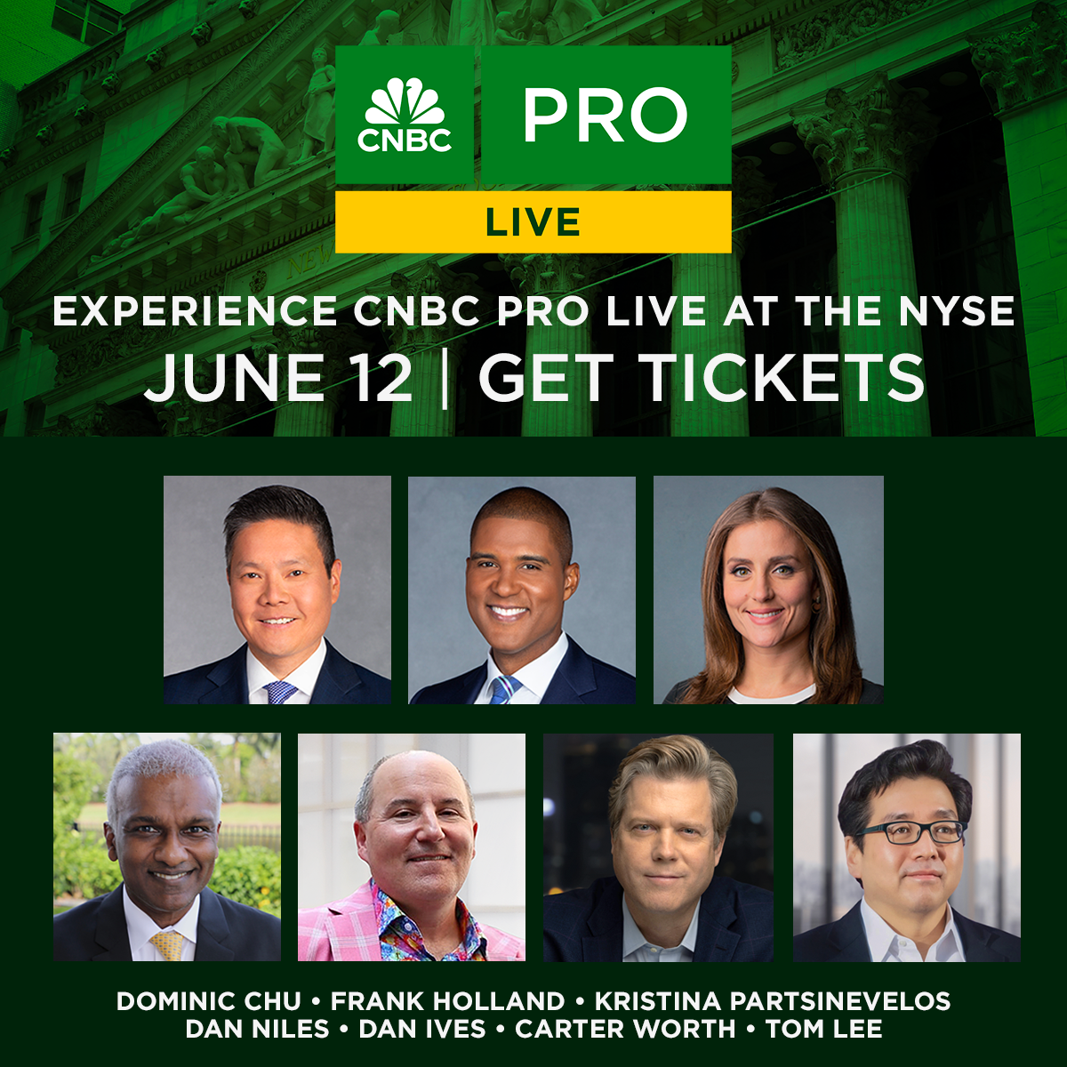 CNBC PRO live at the NYSE get your ticket today