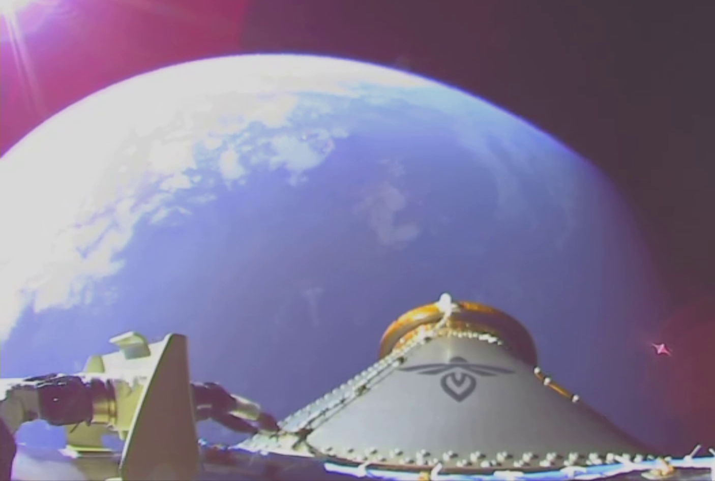 The view from the upper stage of Firefly's Alpha rocket after deploying ...
