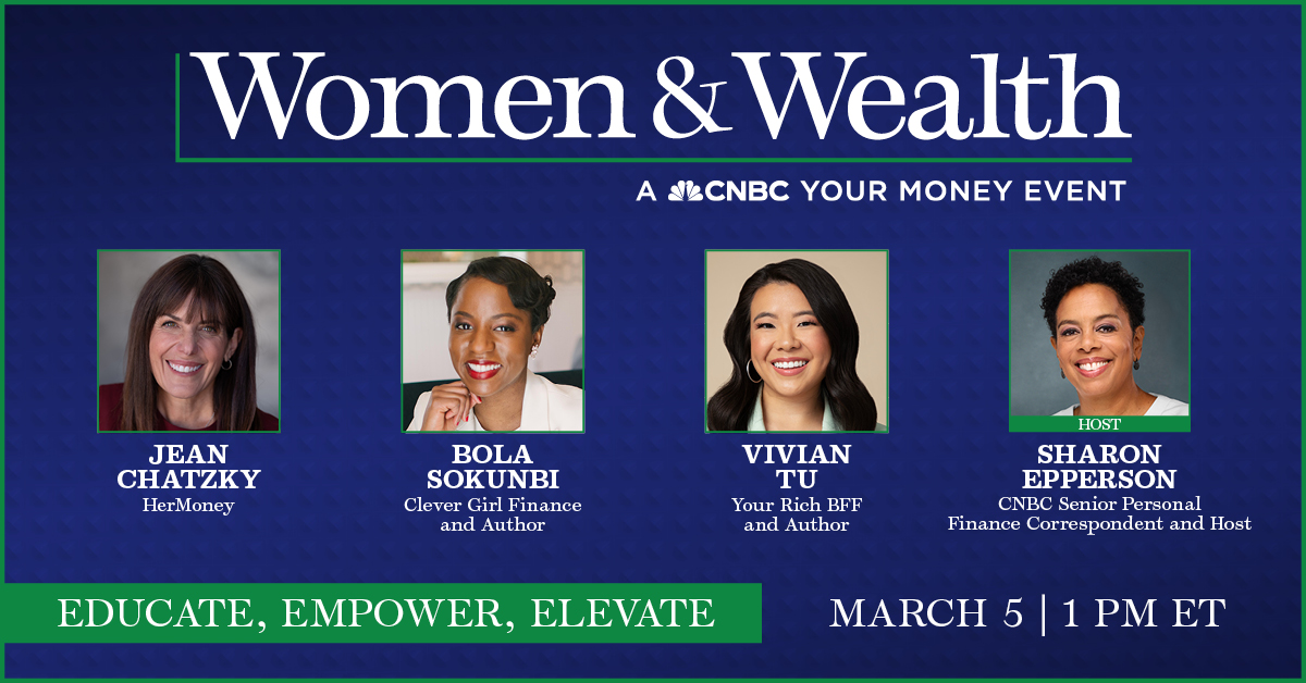 Women & Wealth is a free virtual event on March 5, 2024.