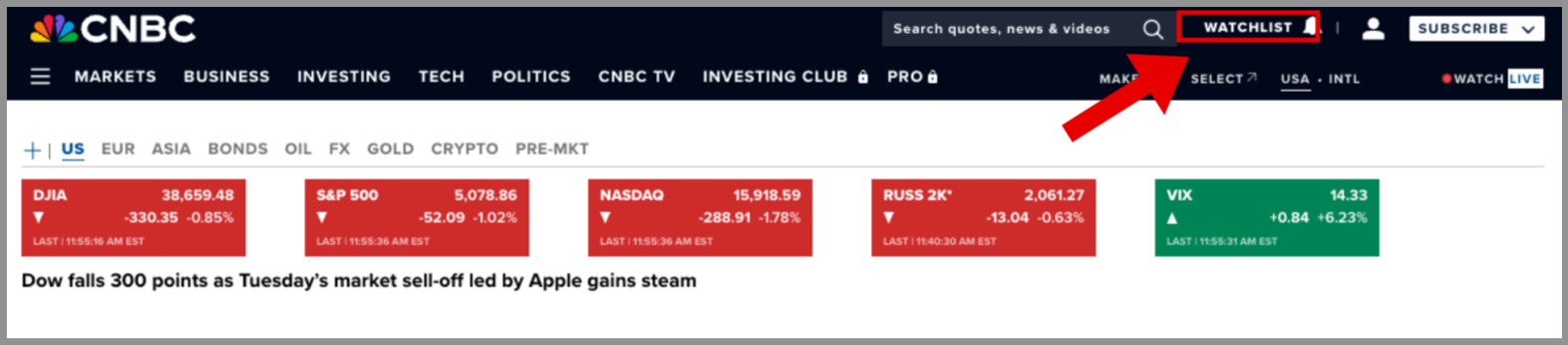 Create your Watchlist on CNBC!