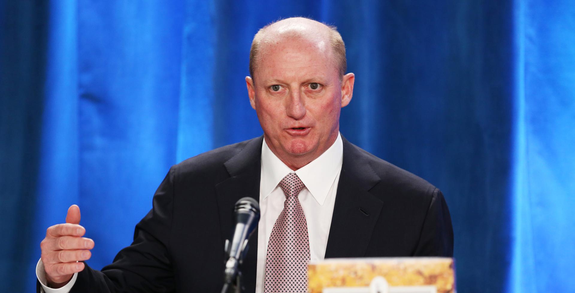 Greg Abel at Berkshire Hathaway's annual meeting in Los Angeles, May 1 ...