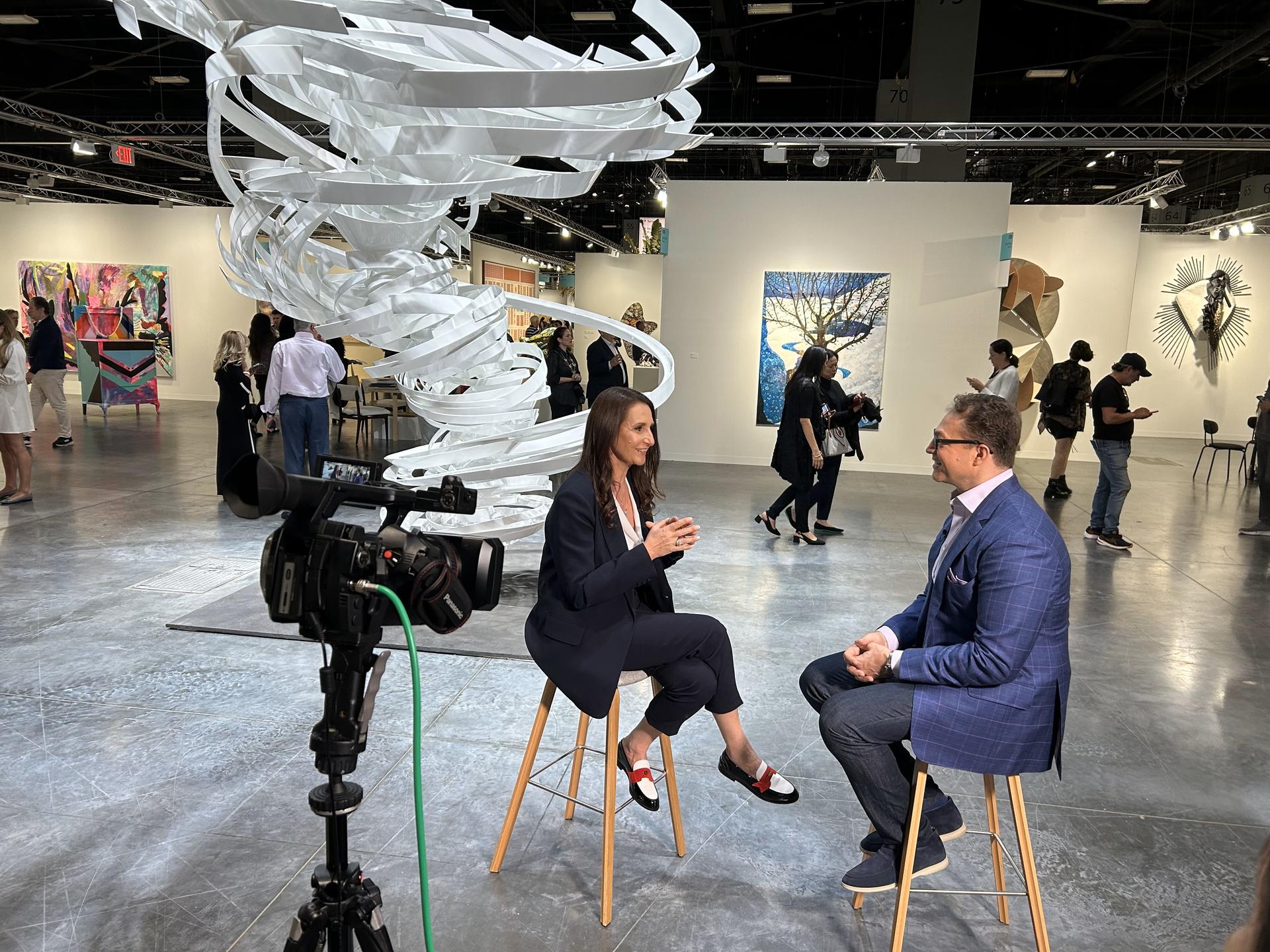 CNBC's Robert Frank with Audemars Piguet CEO Ilaria Resta at Art Basel ...