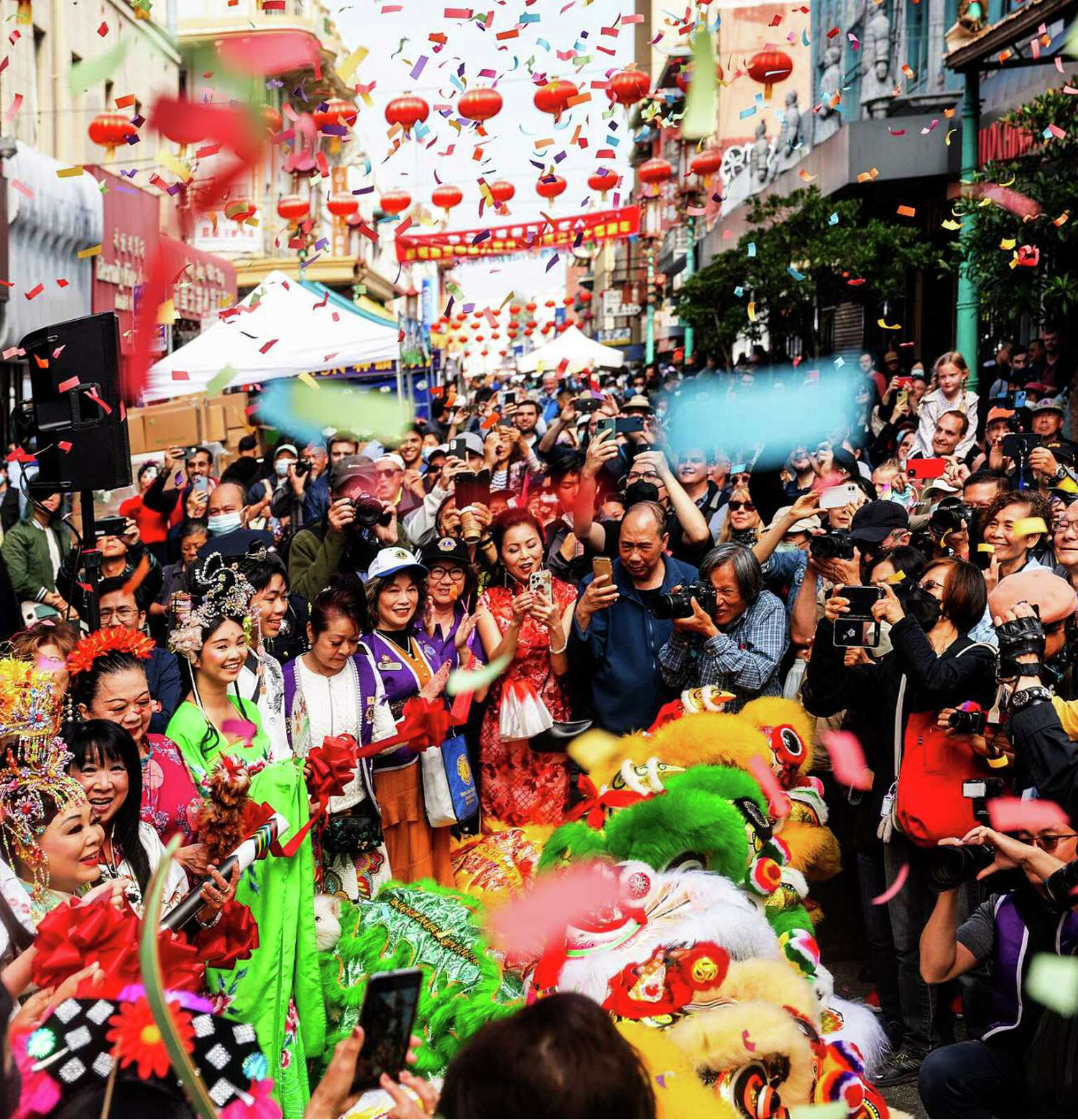 Mid-Autumn Festival celebrations in a Chinatown