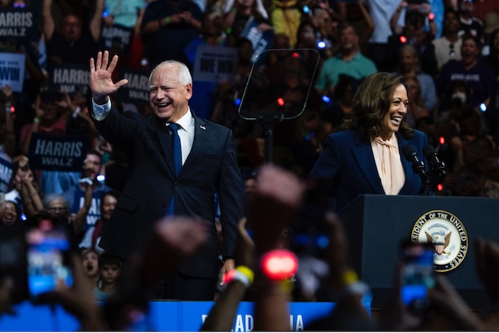Vice President Kamala Harris and Minnesota Gov. Tim Walz at a rally ...