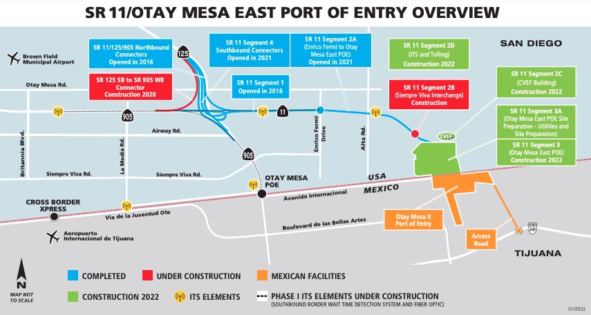 A map of the project’s progress, as of January 2022. | Map via SANDAG