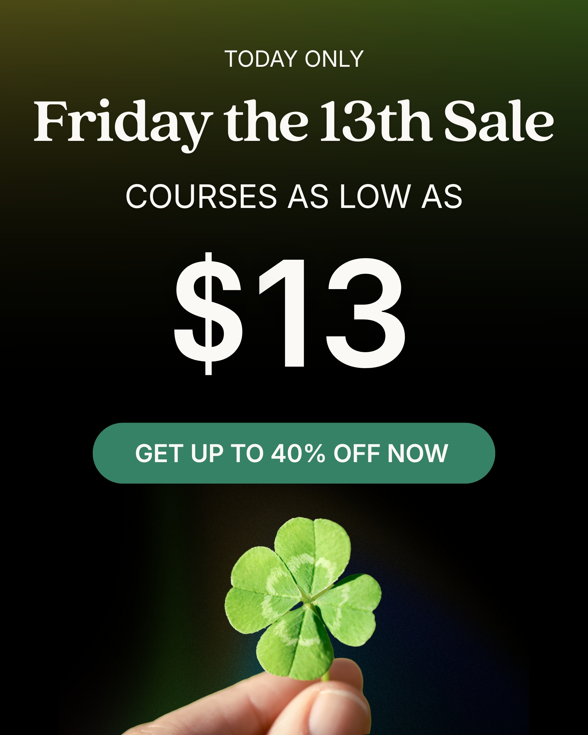 MoWorld: Lucky Friday the 13th Sale: $13 Courses 🍀